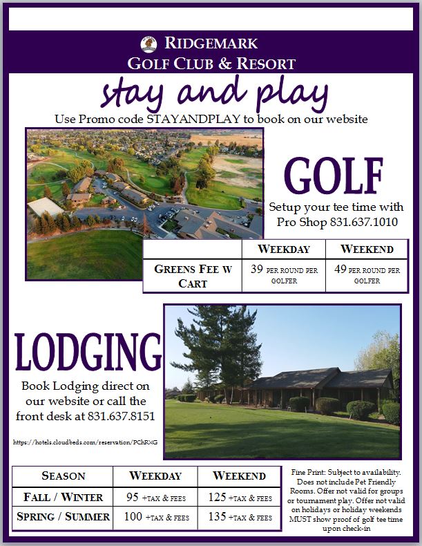 Stay and Play - Ridgemark Golf Club & Resort